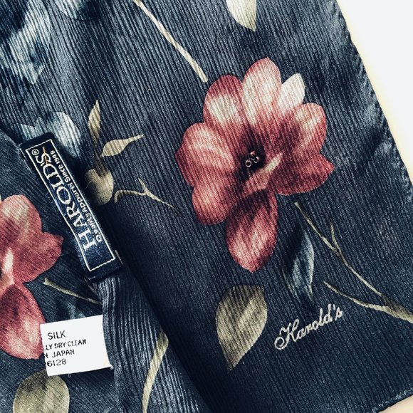 Harold's | Accessories | Vintage Harolds Silk Floral Scarf | Poshmark